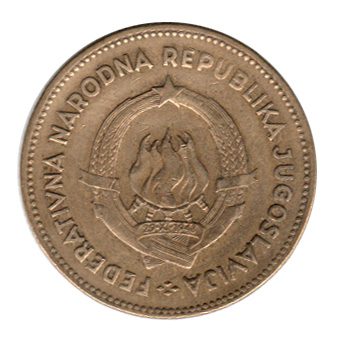 8040 – Yugoslávia 50 Dinara 1955 Bronze alumínio – Km.35 – S – Claudio Amato Numismática